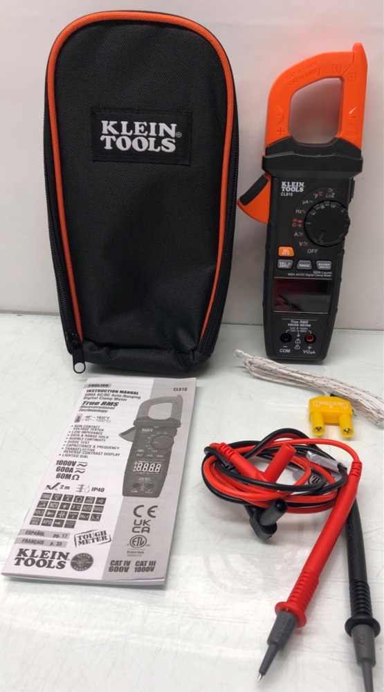 Klein CL810 600A AC/DC Auto-Ranging Digital Pro Clamp Meter with ...